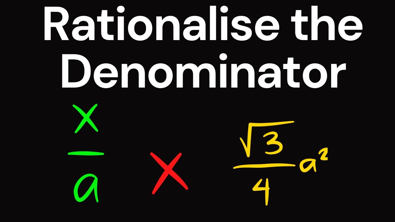 Rationalise the denominator - Grade 11 - YouTube