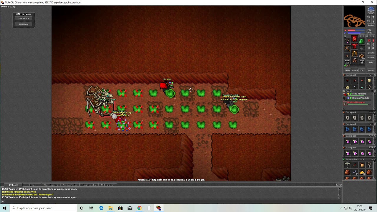 Tibia 7.4 Hunt Undead Dragon (Custom) - YouTube