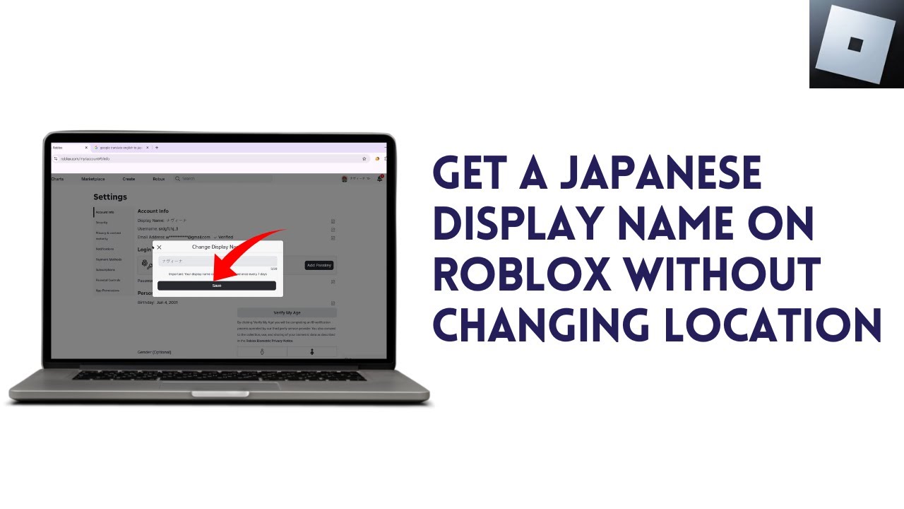 How To Get A Japanese Display Name On Roblox Without Changing Location ...