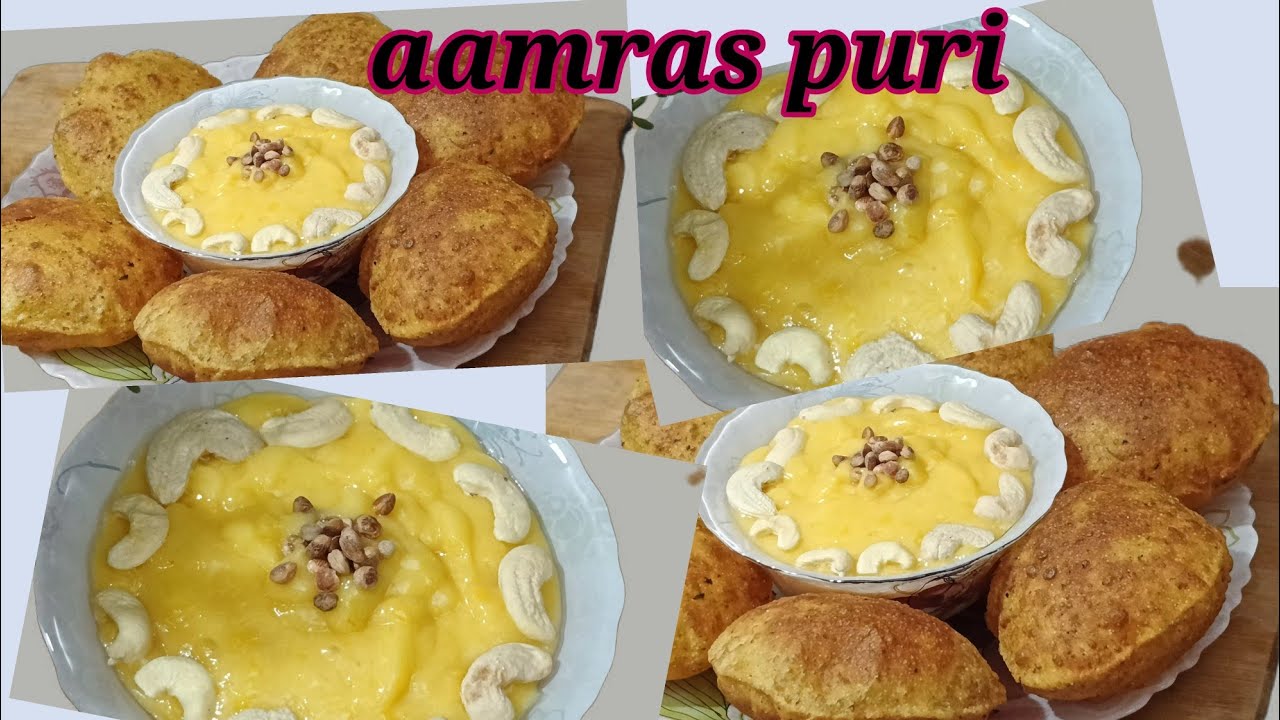 Aamras Masala Puri | aamras puri at home | summer special mango recipe ...
