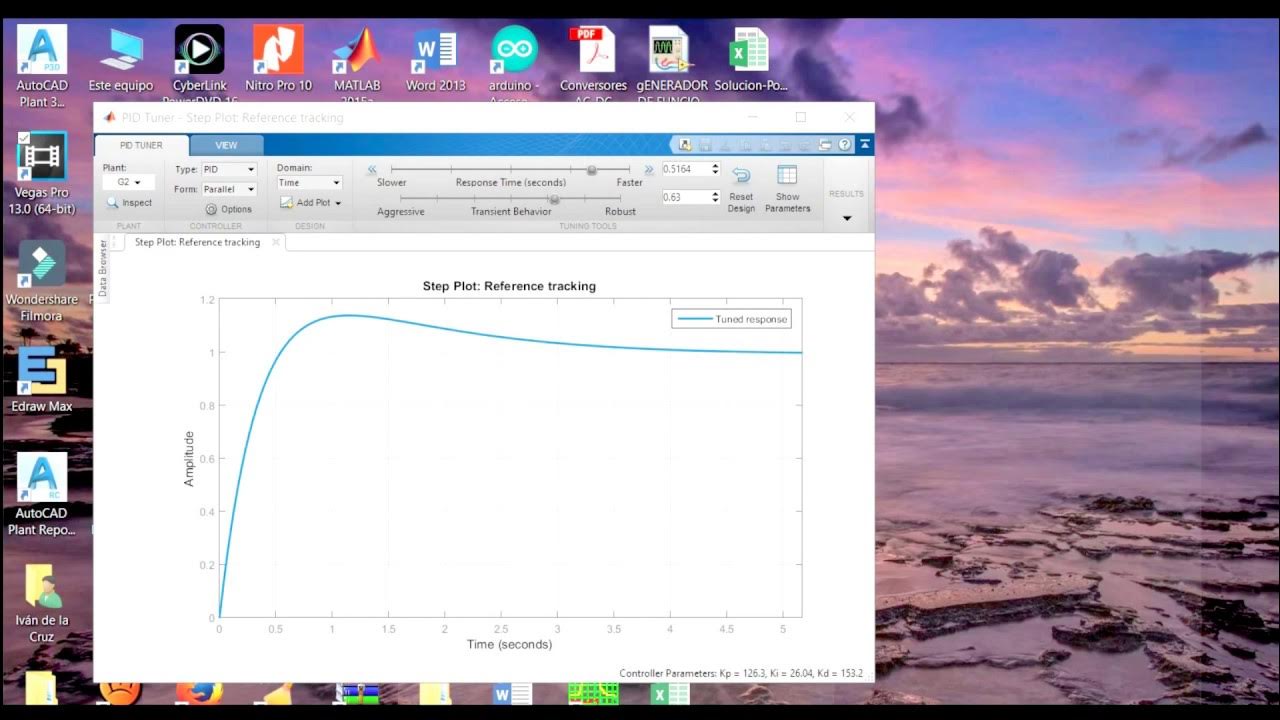 SINTONIZACION CONTROLADOR PID MATLAB - YouTube