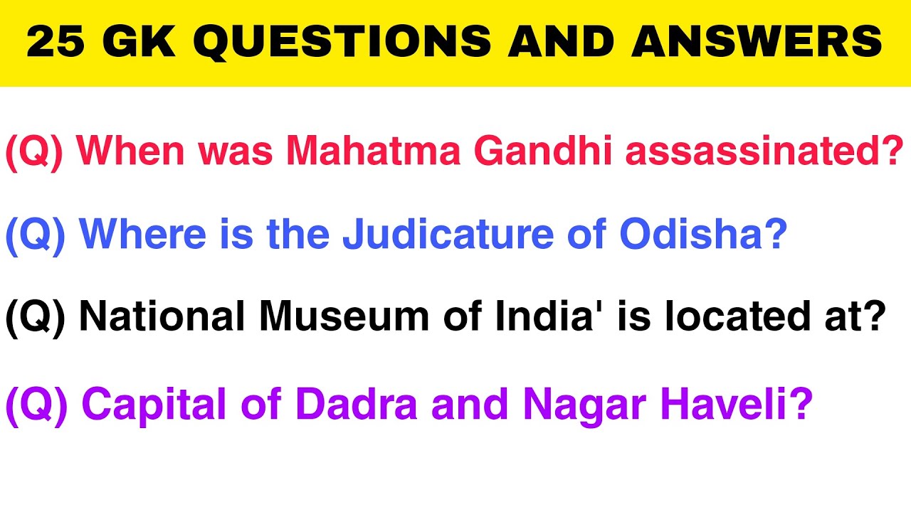 GK Questions and Answers in English | gk questions and answers| GK quiz ...