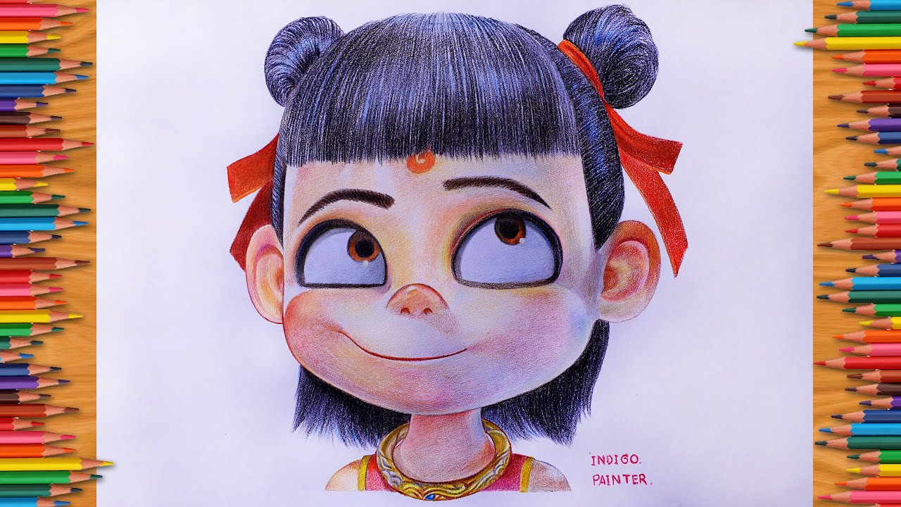 NEZHA 哪吒 (2019) | วาดภาพระบายสี "นาจา" โดยสีดินสอหรือสีไม้ | Drawing Ne ...