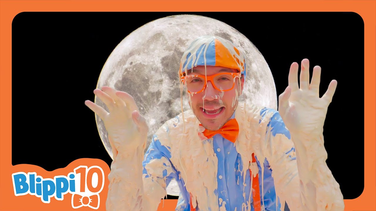 BLIPPI THE BIRTHDAY MOON MONSTER!📖Blippi📖 Moonbug Kids📖 Learning Corner ...