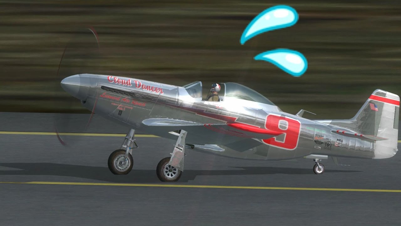 FSX P-51 着陸時のグランドループ(ground loop on landing) - YouTube