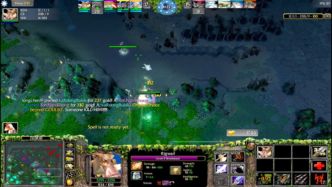 DOTA 1 Bristleback Rigwarl Beyond GODLIKE #17 (HARD GAME) - YouTube