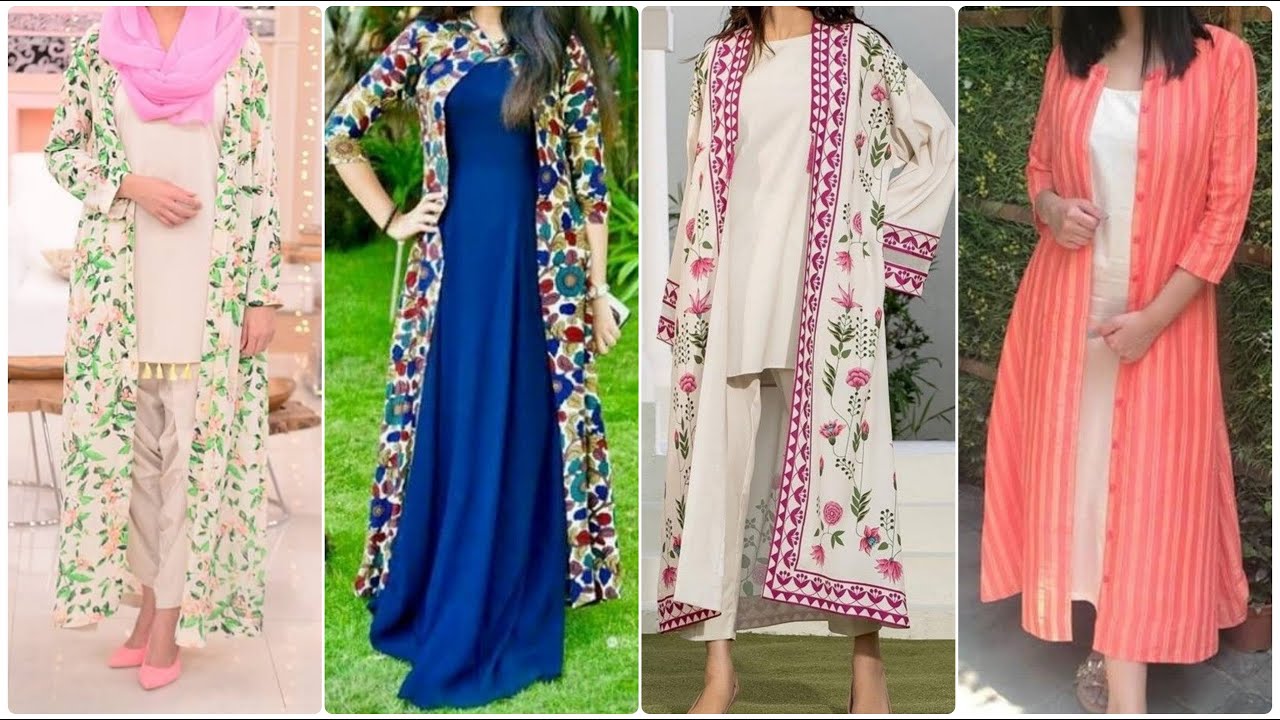 Very Stylish & Trendy Front Open Double Shirt Design| Front Open Frock ...