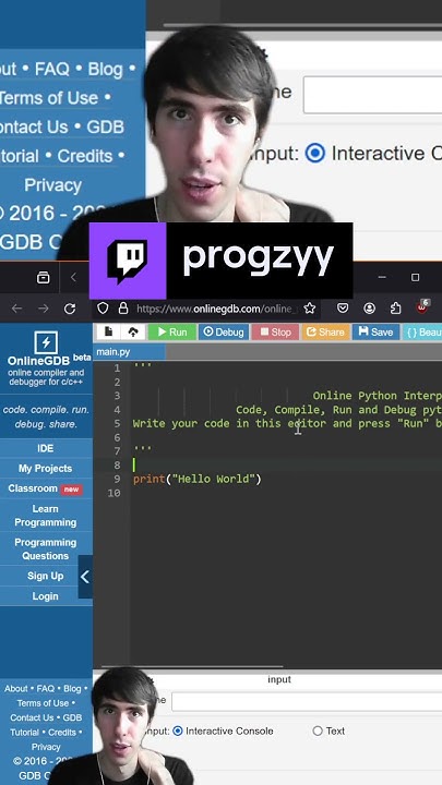 onlinegdb : le debug et breakpoints | progzyy on #Twitch - YouTube