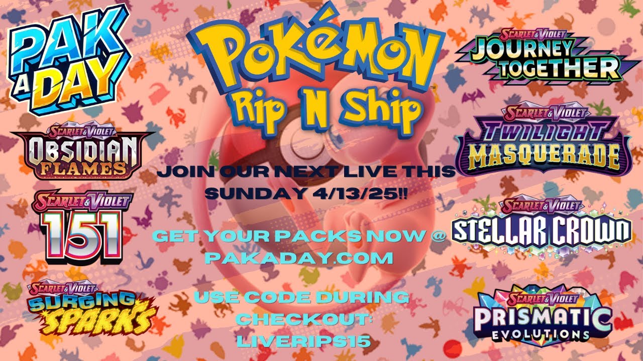 LIVE Pokémon Rip & Ship #3! 🔥 Huge Pulls, Giveaways & more! - YouTube