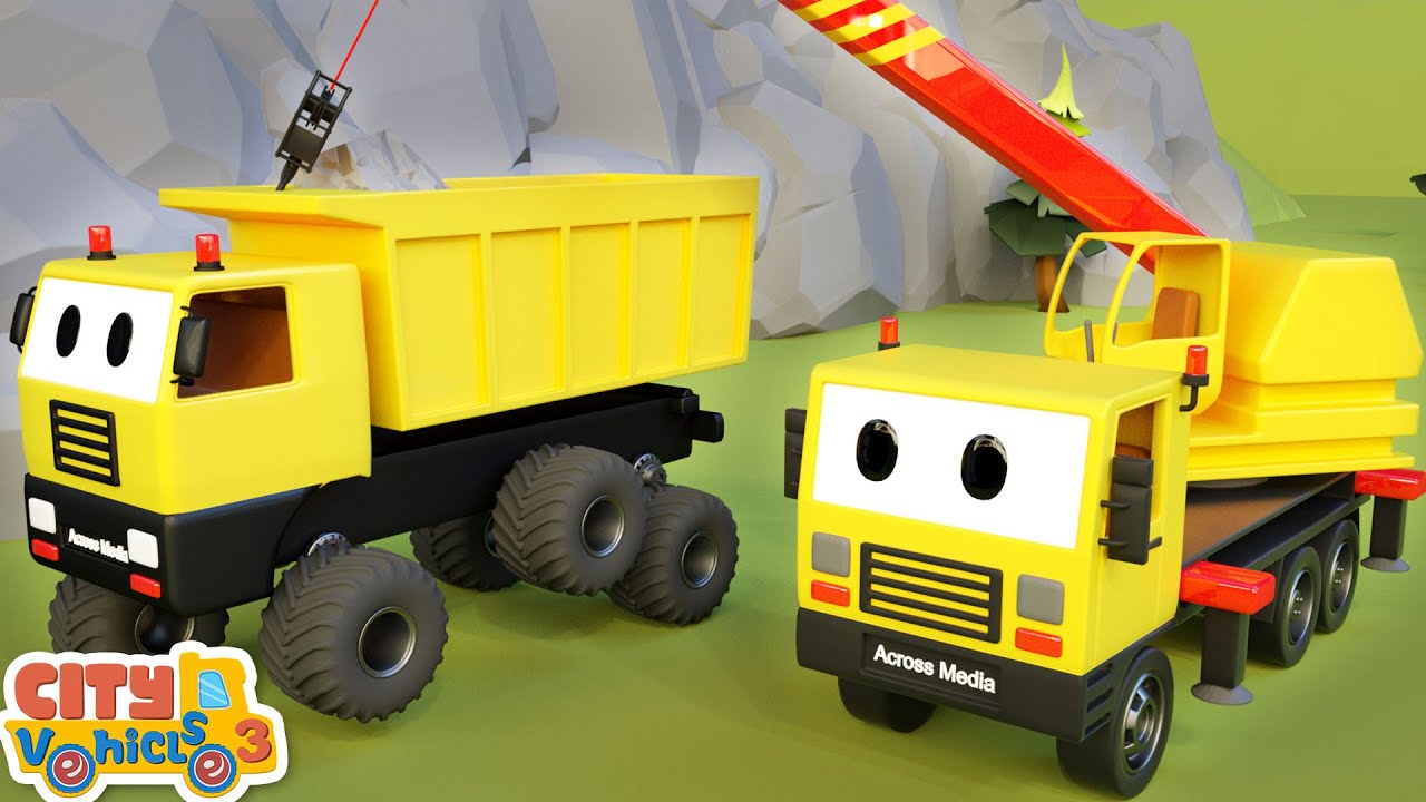 Construction vehicles repair dump truck-Excavator, crane truck and ...