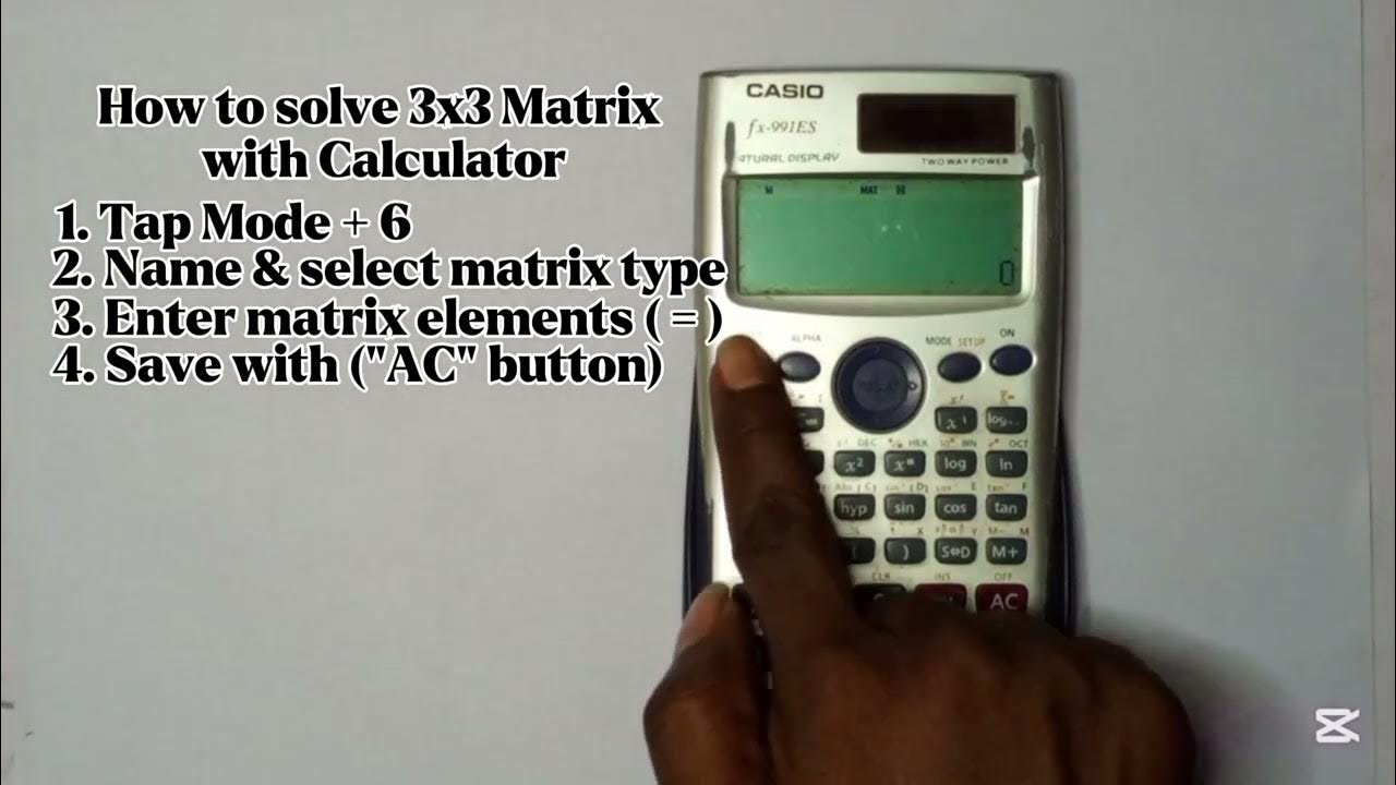 (Casio) How to solve 3x3 Matrix Determinant with Calculator - YouTube