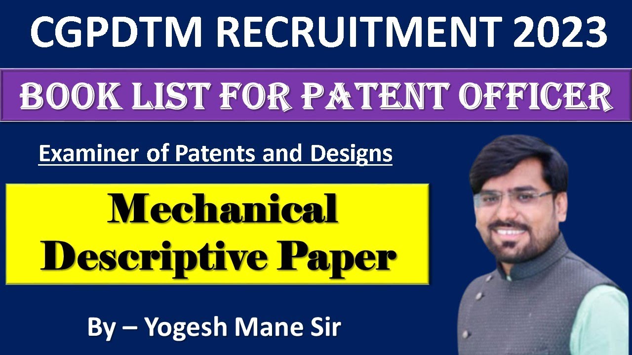 cgpdtm recruitment 2023 | Patent Officer Book List For Mechanical ...