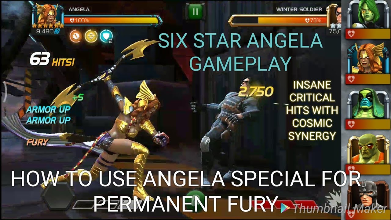 Six Star Angela Gameplay with cosmic synergy/Mcoc/Marvel contest of ...