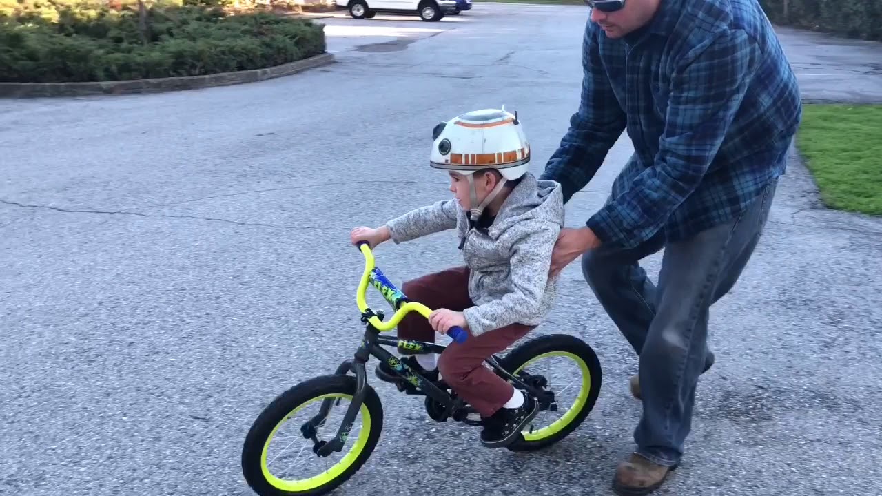 Justin’s First Ride On A Bike - YouTube