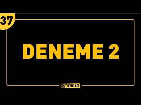 DENEME 2 | Hız Yayınları Problemler Kampı | Sayfa:143-145 | 37.Ders