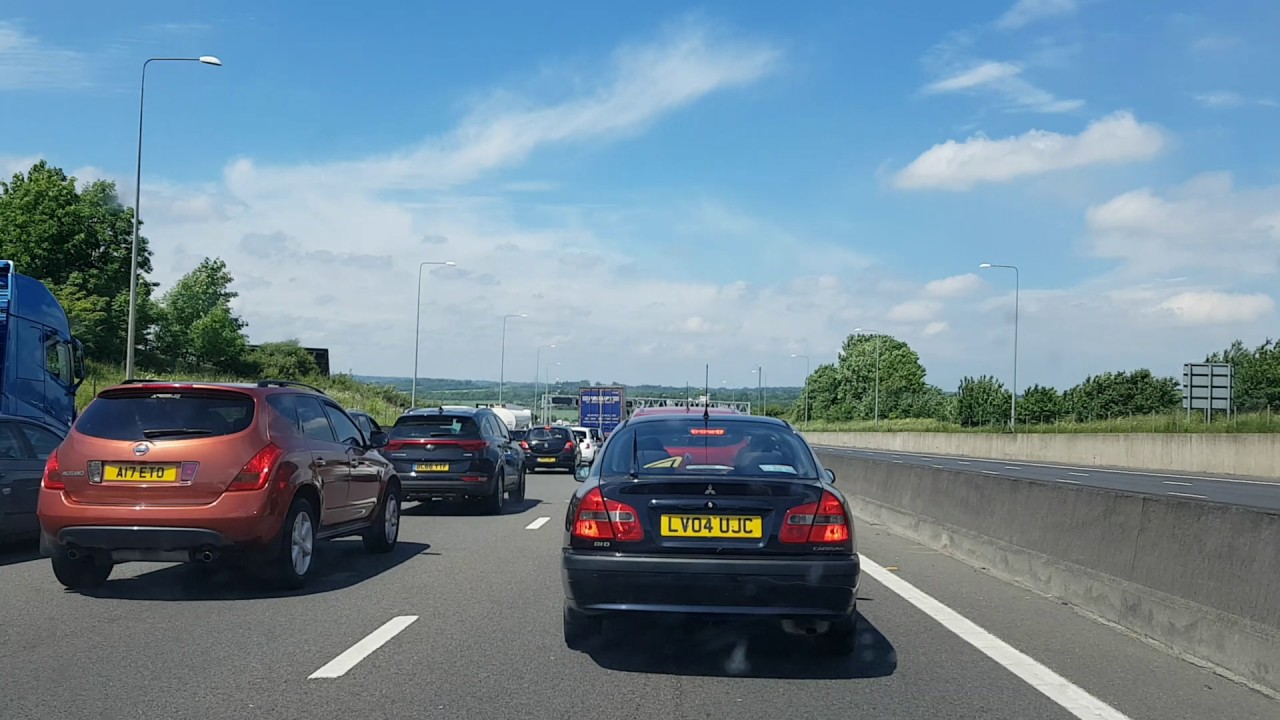M25 Junction 28 to Holmesdale Tunnel 270517 - YouTube