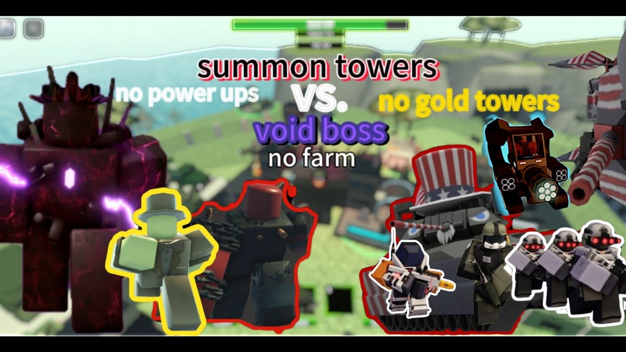 summon towers vs void boss no power ups no gold towers Roblox Tower defense X - YouTube