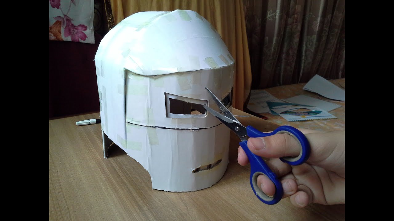 Becoming Iron Man #002. Making a cardboard 3D Mk-1 helmet... - YouTube