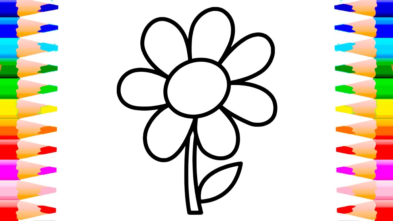 Beautiful Flower Painting & Coloring for Kids and Toddlers - YouTube
