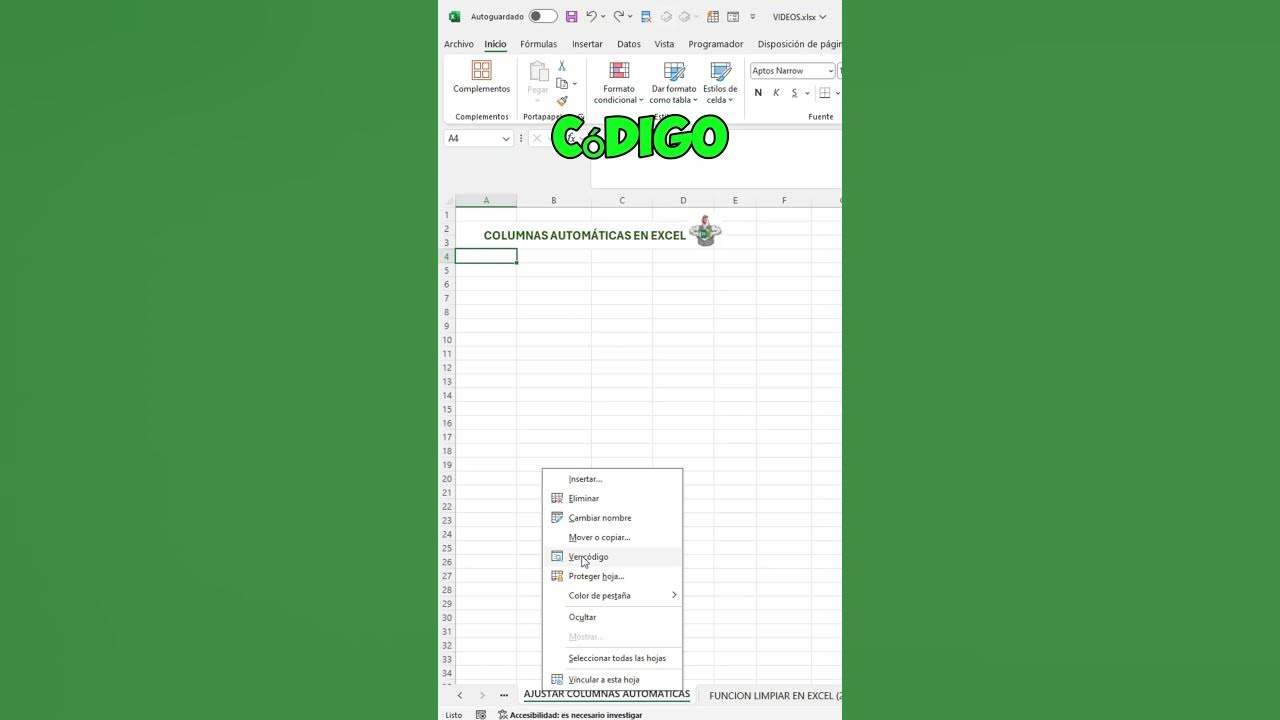AJUSTAR COLUMNAS AUTOMÁTICAMENTE en EXCEL #excel - YouTube