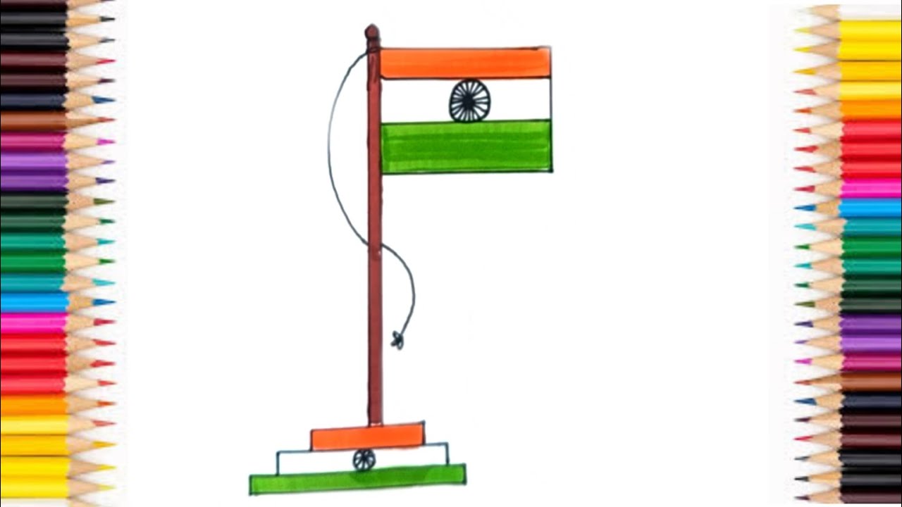 How to draw flag drawing easy|| National flag drawing || Tiranga ...