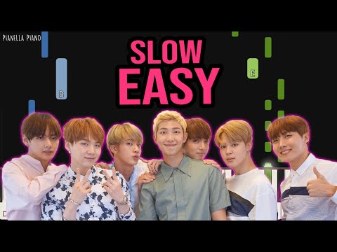 BTS - Anpanman | Piano Tutorial (SLOW EASY) by Pianella Piano