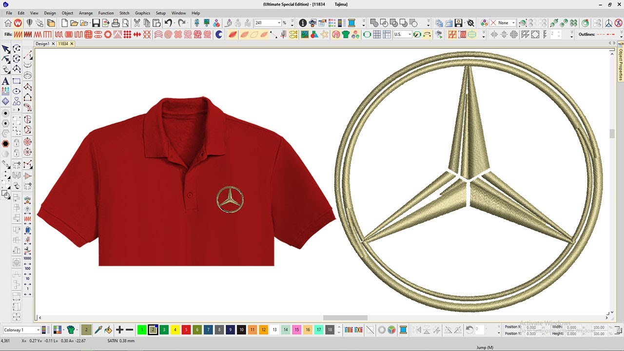 Mercedes Benz Embroidery logo for Polo Shirt - YouTube