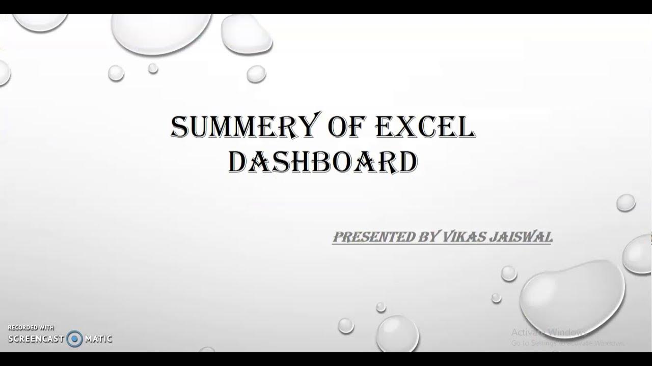 Data analysis and Dashboarding | Excel project | Data science - YouTube