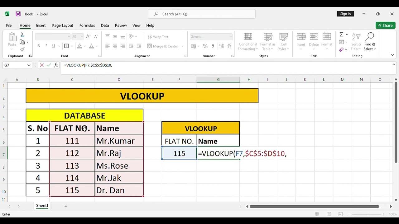 DATA TO SEARCH IN DATABASE| TABLE RANGE AND IT WILL FOLLOW LOOKUP VALUE| VLOOKUP| Ms-Excel ...