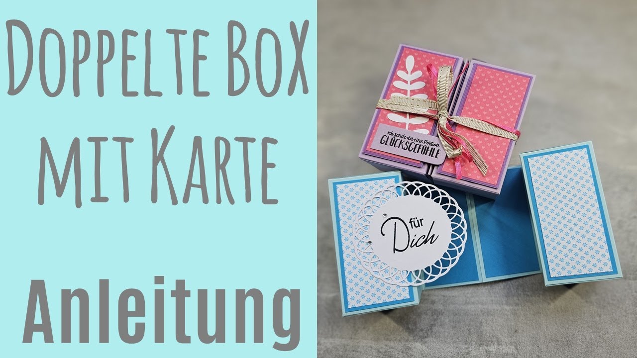 Doppelte Box I Karte mit Box I Anleitung in cm I Bastelanleitung I ...