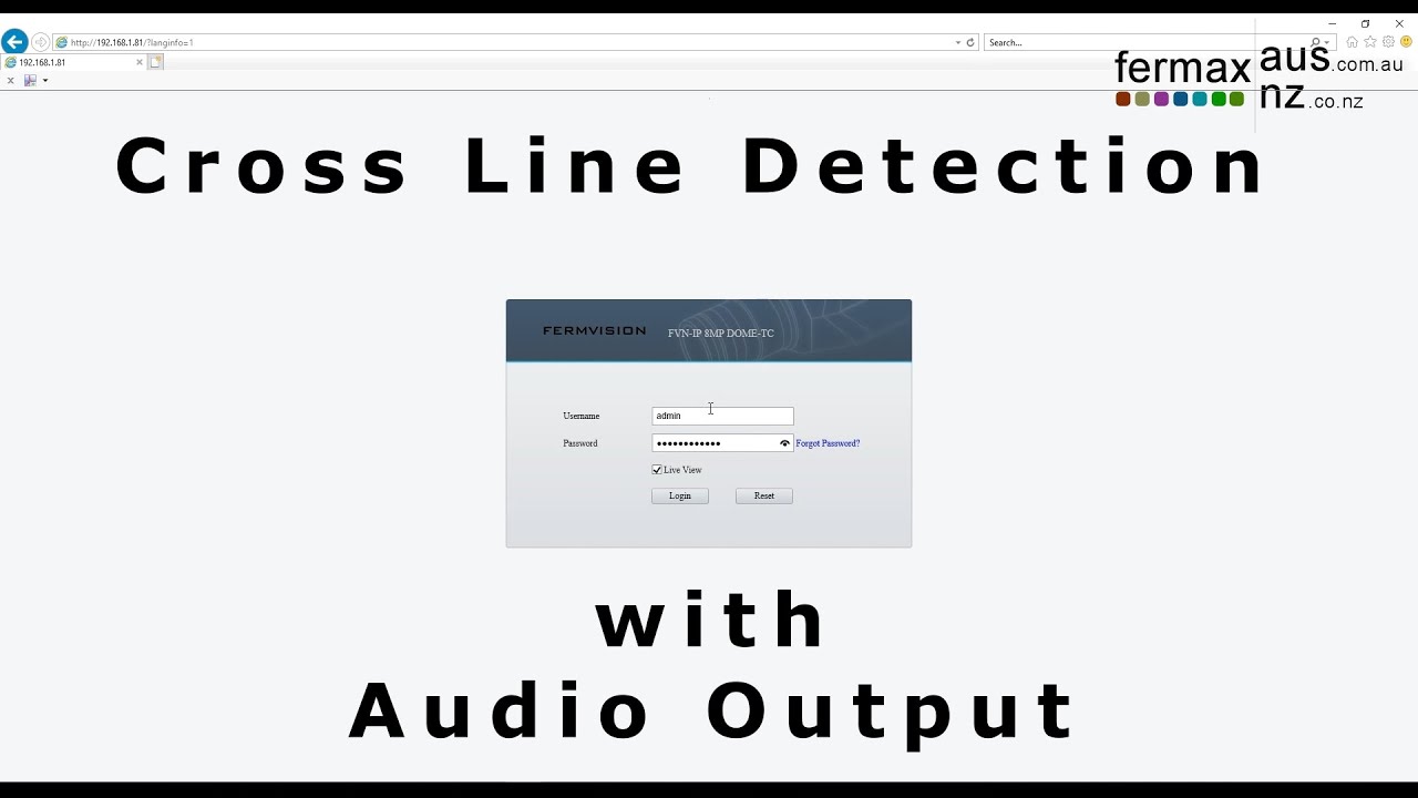 Line Crossing Detection with Audio Output on a FERMVISION 8MP IP Camera ...