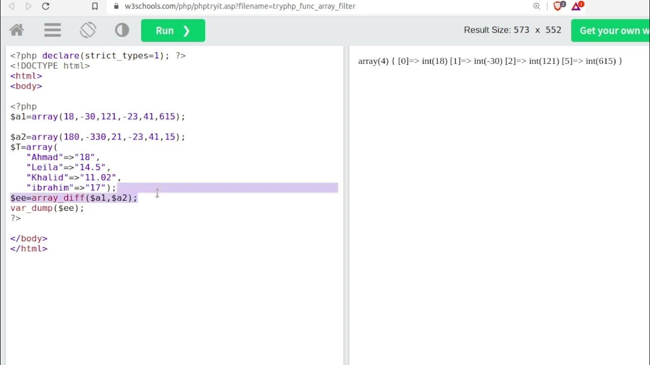 php vidéo 22 : fonctions des tableaux / array_diff - YouTube