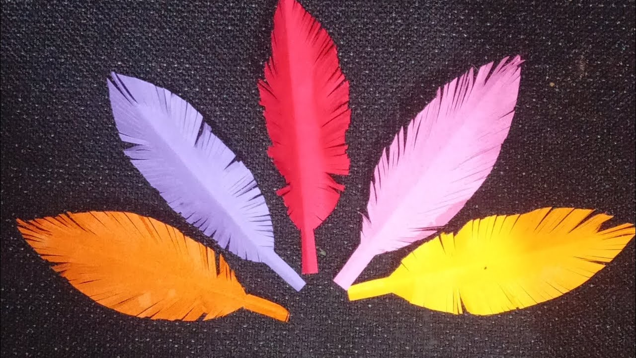 Paper feathers craft // easy craft // my Creations - YouTube