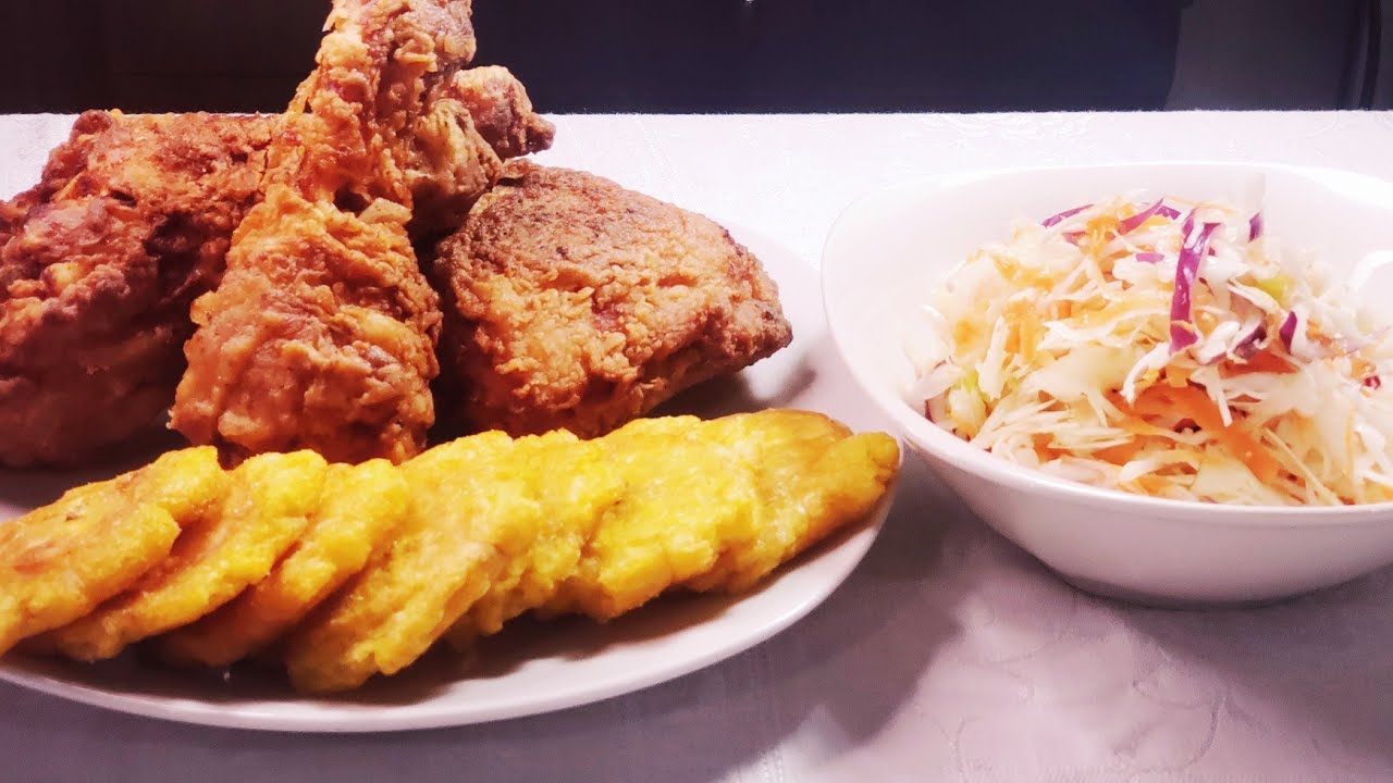 Pollo frito crujiente con tostones receta fácil y rápida para disfrutar ...