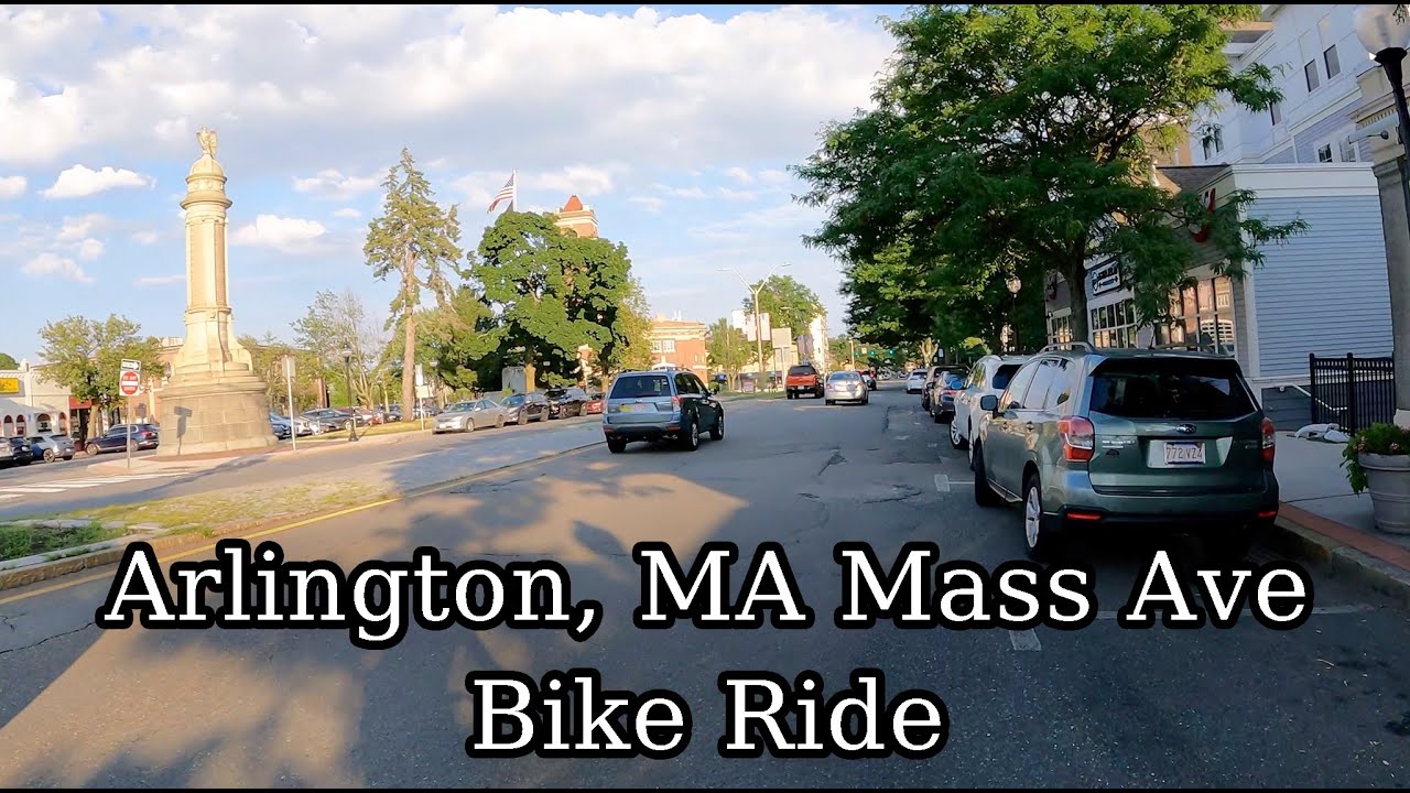 Arlington MA Downtown Mass Ave to Spy Pond Bike Ride - YouTube