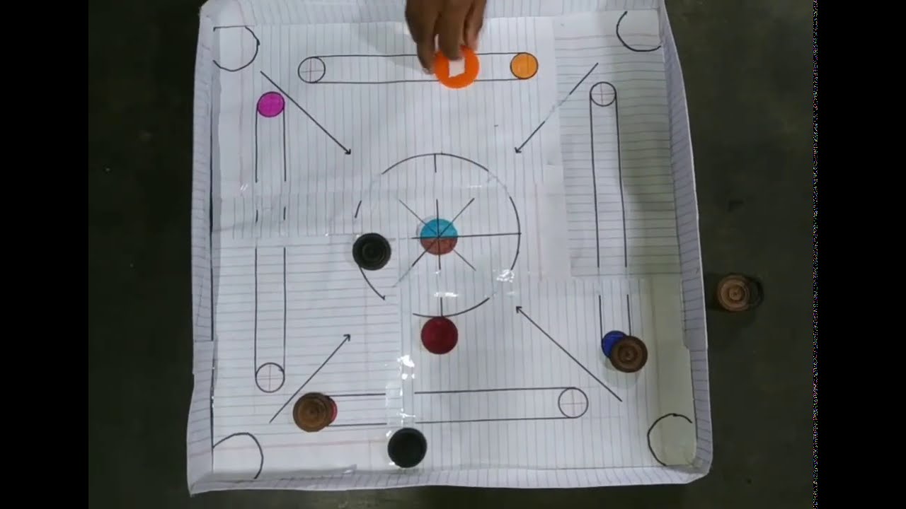 how to make carrom board using paper - YouTube