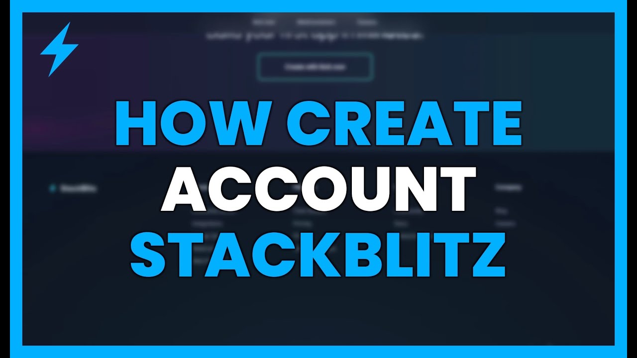 HOW TO CREATE an ACCOUNT on STACKBLITZ and start CODING - YouTube