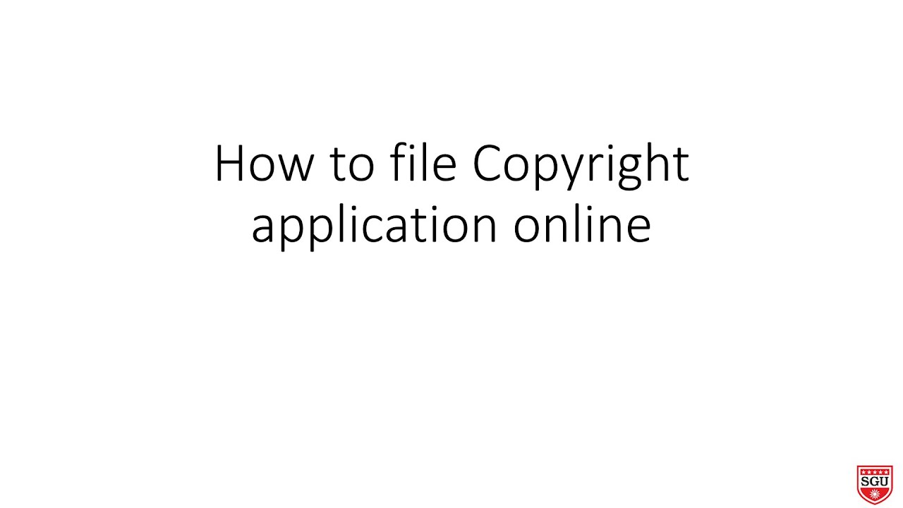 How to file Copyright application online - YouTube