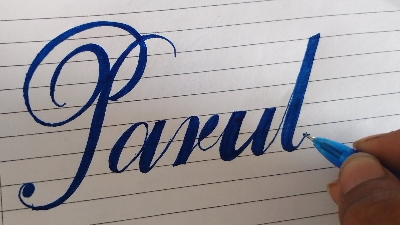 Parul cursive write name|| Calligraphy writing||#shivamwriter1m - YouTube