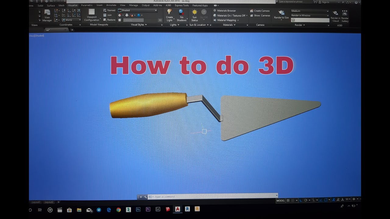 AutoCAD 3D spoon modeling Tutorial begnner (basic) - YouTube