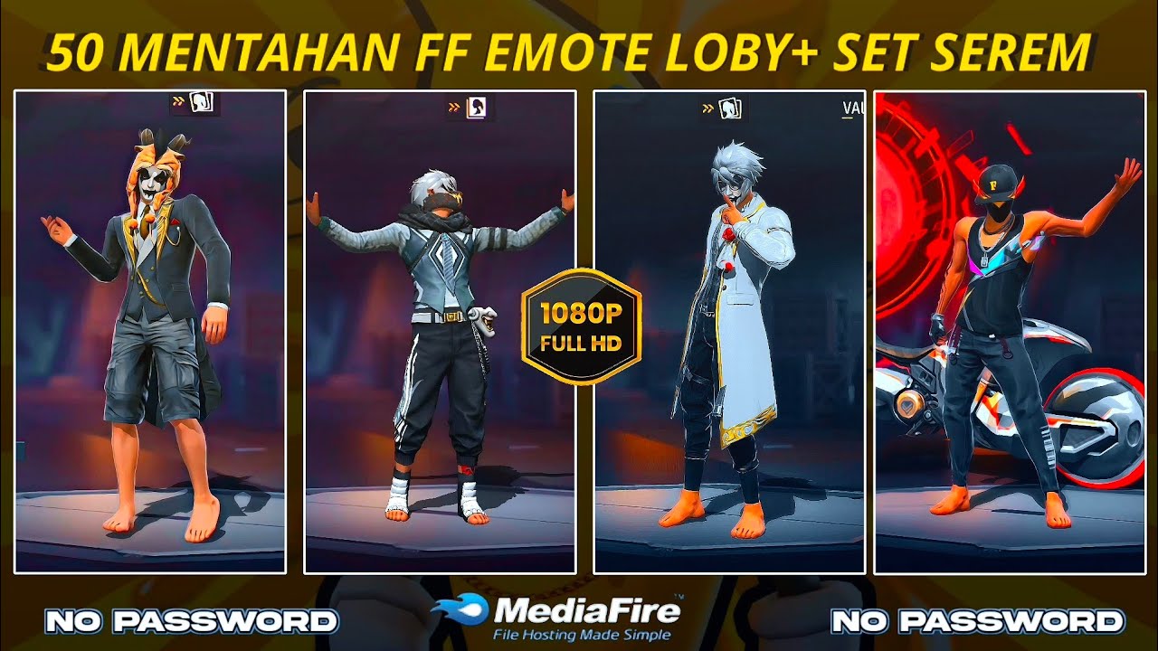 50 MENTAHAN FF EMOTE LOBY + SET SEREM ELITE CEES😎 FULL HD PARAH - YouTube