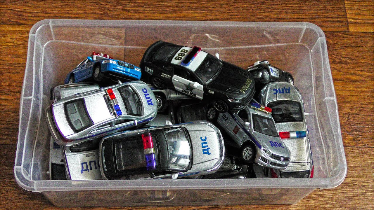 Box full of Various Police Toy Cars 4k - YouTube