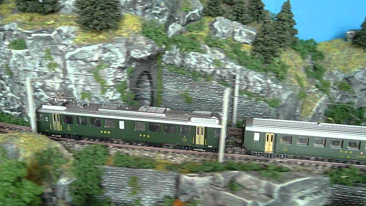 TEE Gottardo; Ae 6/6 and RBe 4/4 with passenger trains, epoch IV - YouTube