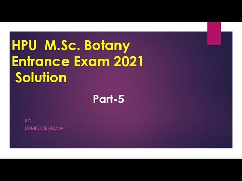 MSc Botany Entrance Exam solved Part -5 - YouTube