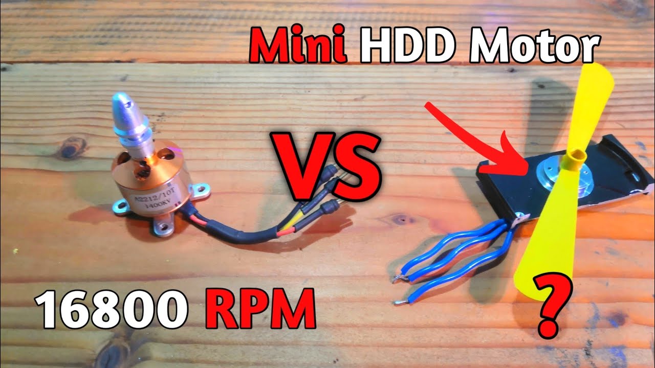 1400KV BRUSHLESS Motor VS MINI Hard Drive Motor!! - YouTube