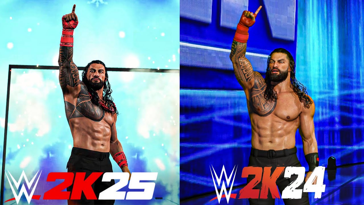WWE 2K25 vs WWE 2K24 Realistic graphics Comparison! (insane) - YouTube