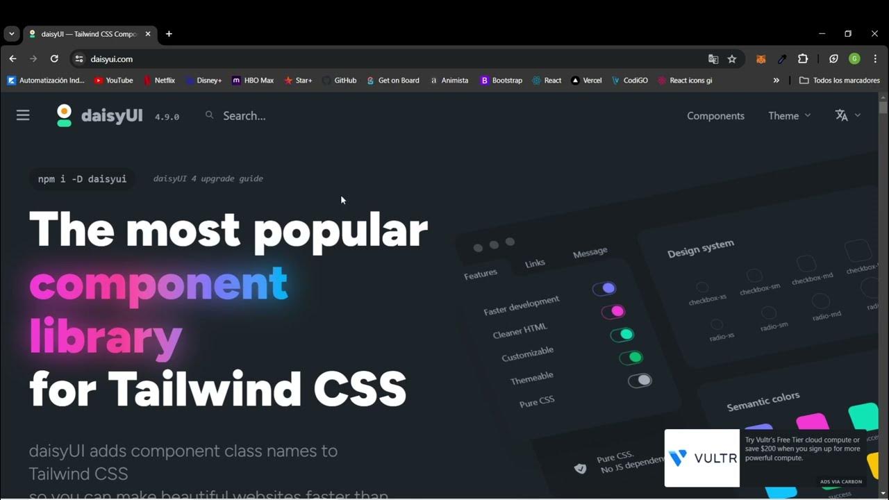 Como instalar DaisyUI en ReactJs + Tailwind / How to install DaisyUI in ReactJS + Tailwind - YouTube