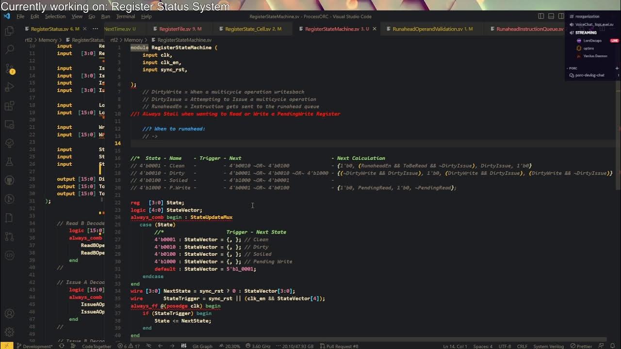 pORC2 System Verilog Devlog - Part 15 - Register Status Rework - YouTube