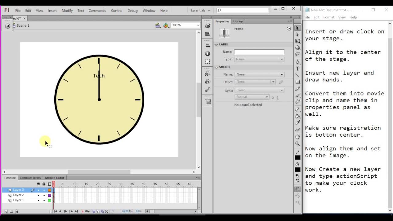 Analogue Clock made in Flash CS6 - YouTube