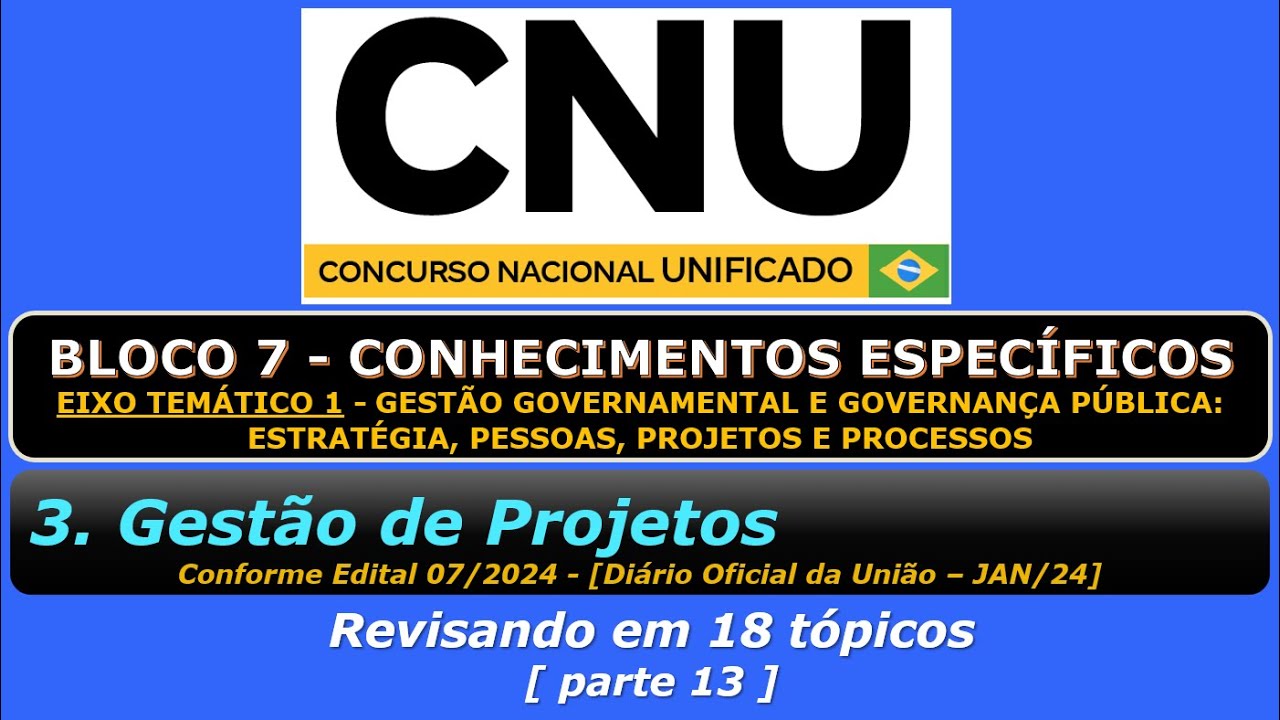 Gestão de Projetos - [CNU - Bloco 7 - Eixo Temático 1] - YouTube